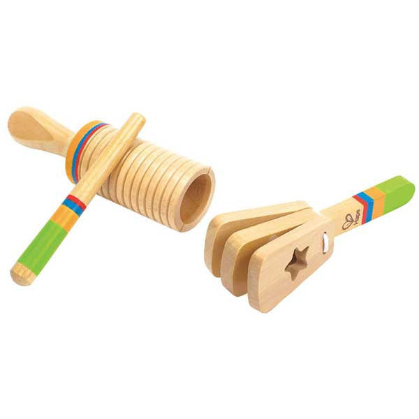 Clapper and Guiro Rhythm Instrument Set